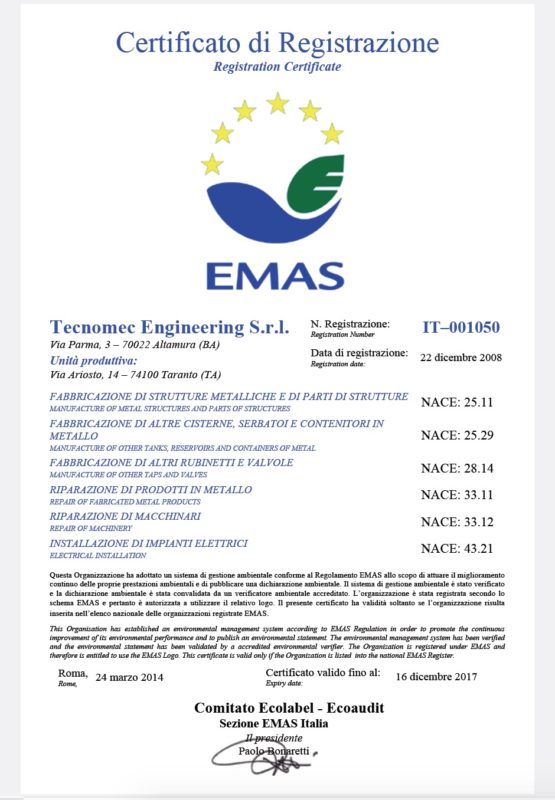 cert7 – Tecnomec Engineering Srl
